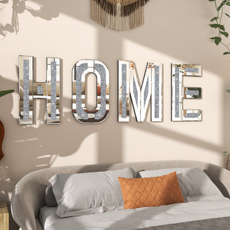 Everly Quinn Elvert 4 Piece Handmade Mirror Letters Wall Decor Set Reviews Wayfair